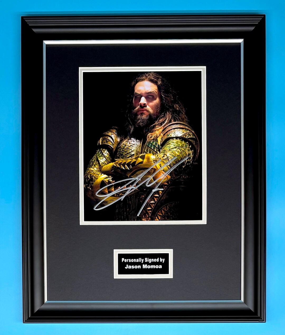 Jason Momoa Signed Photo in Luxury Handmade Wooden Frame & AFTAL Member ...