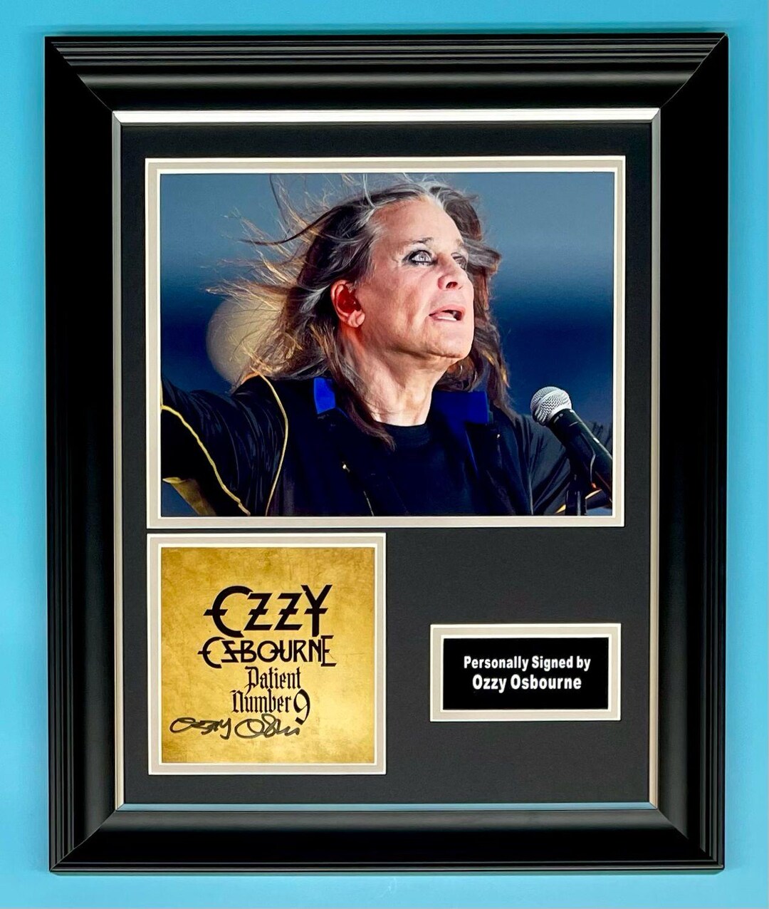 Ozzy Osbourne Signed Photo in Luxury Handmade Wooden Frame & AFTAL ...