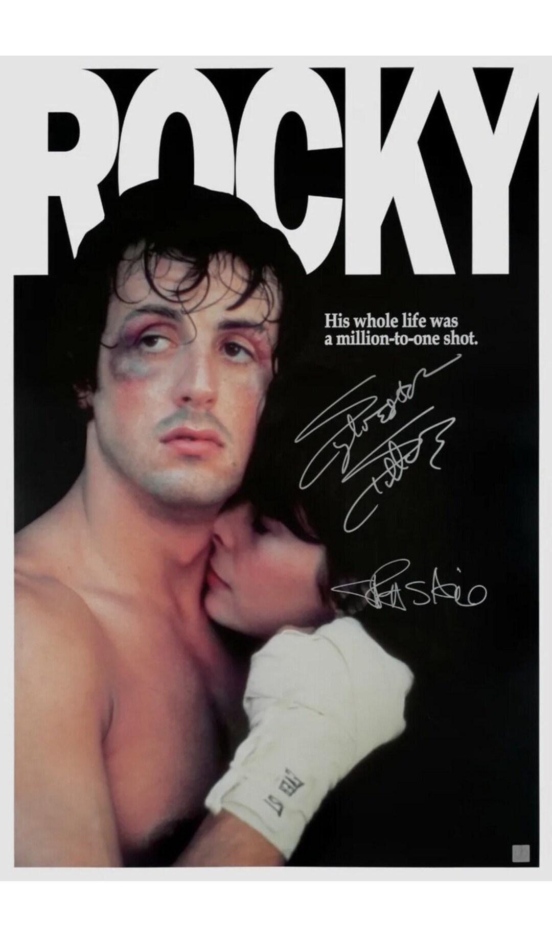 Talia Shire & Sylvester Stallone Signed Rocky Movie Poster With Full ...