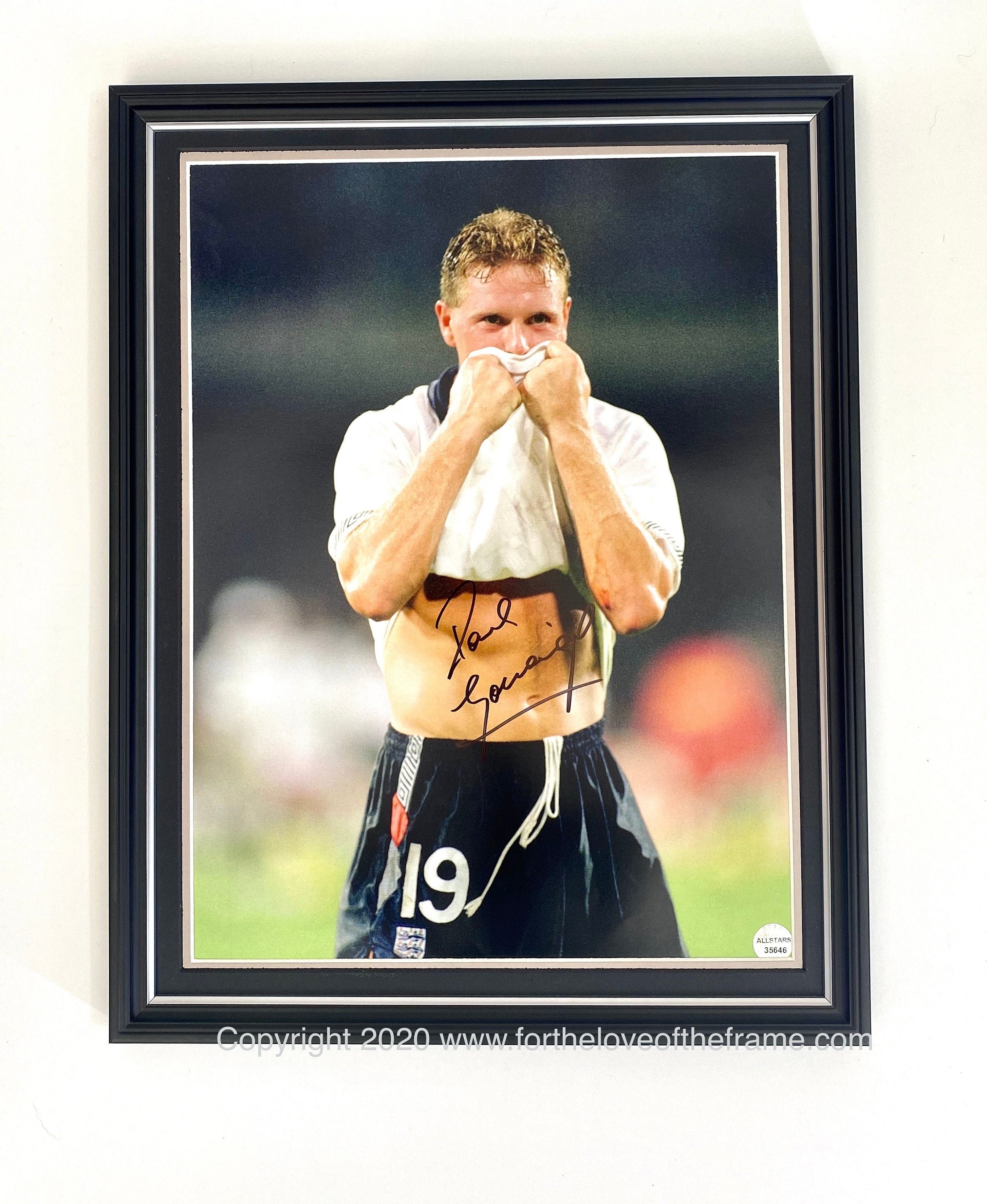 Paul Gascoigne Signed Autograph Football Soccer Memorabilia England ...