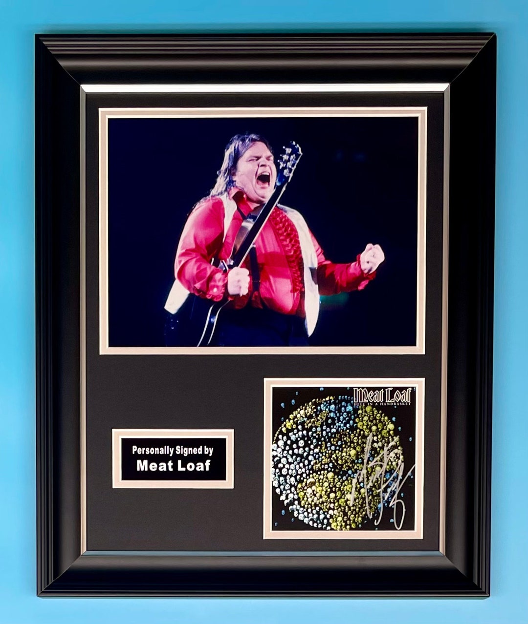 Meat Loaf Signed Photo in Luxury Handmade Wooden Frame With AFTAL ...