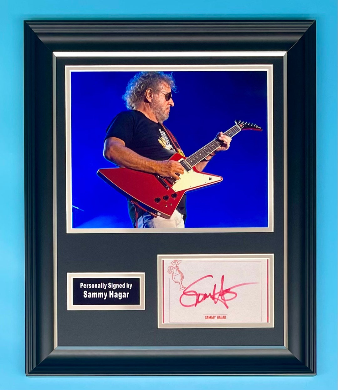 Sammy Hagar Signed Photo in Luxury Handmade Wooden Frame & AFTAL Member ...