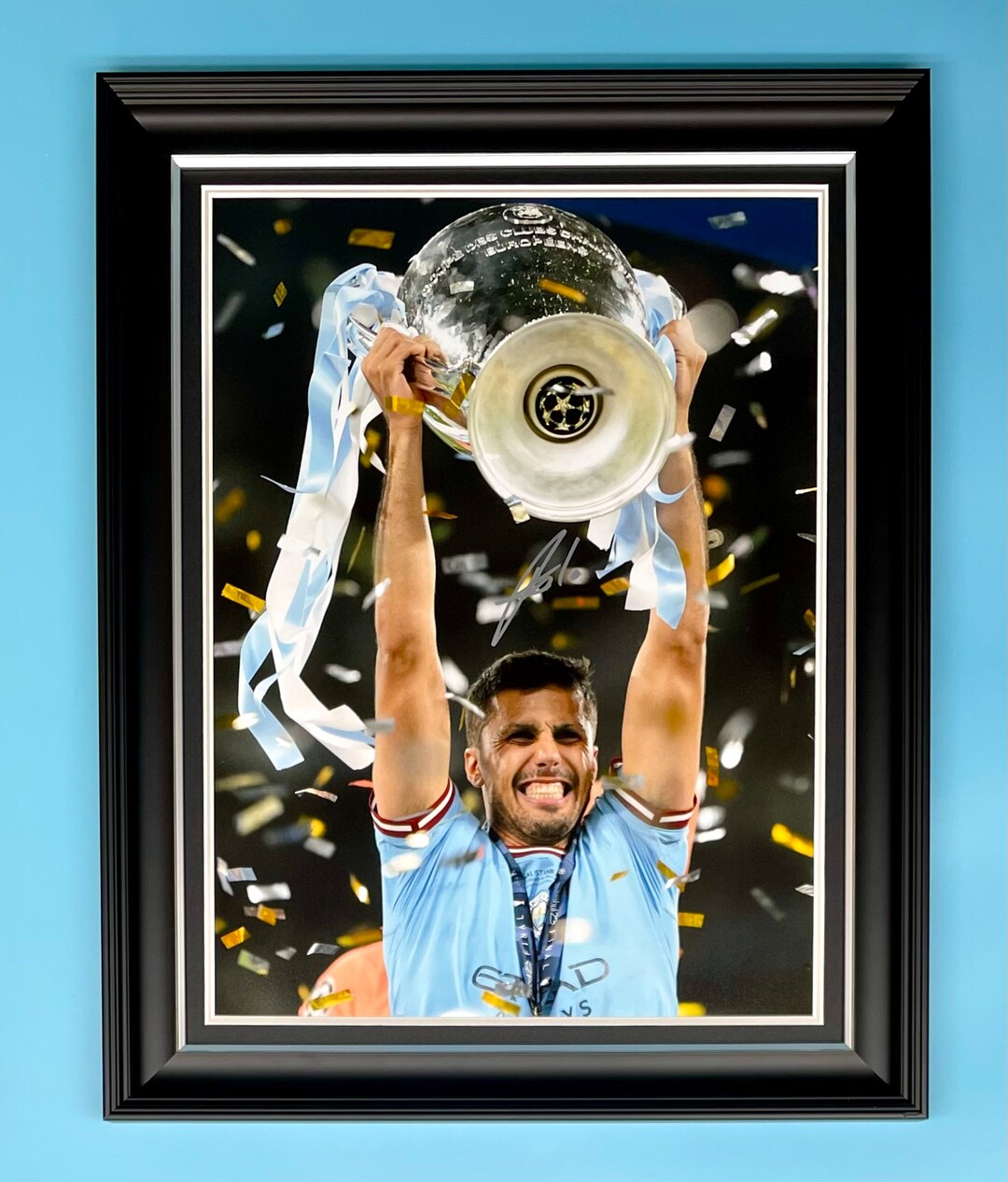 Rodri Signed Photo in Luxury Handmade Wooden Frame & AFTAL Member COA ...