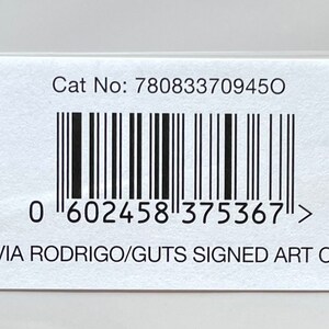 Olivia Rodrigo Signed Guts Album Cover & CD in Luxury Handmade Wooden ...
