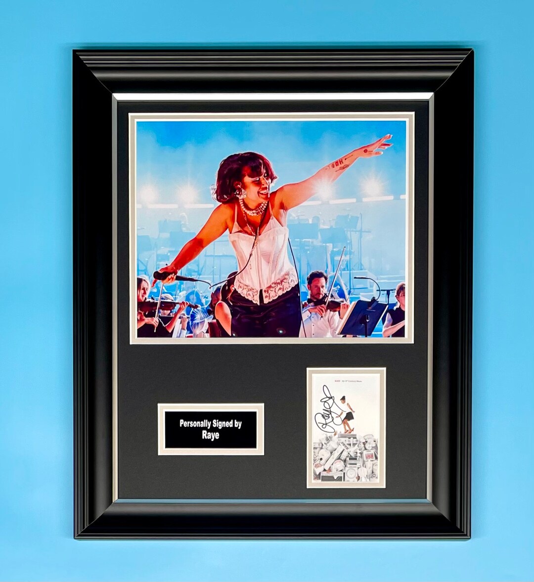 Raye Signed Photo in Luxury Handmade Wooden Frame With Cassette Tape ...