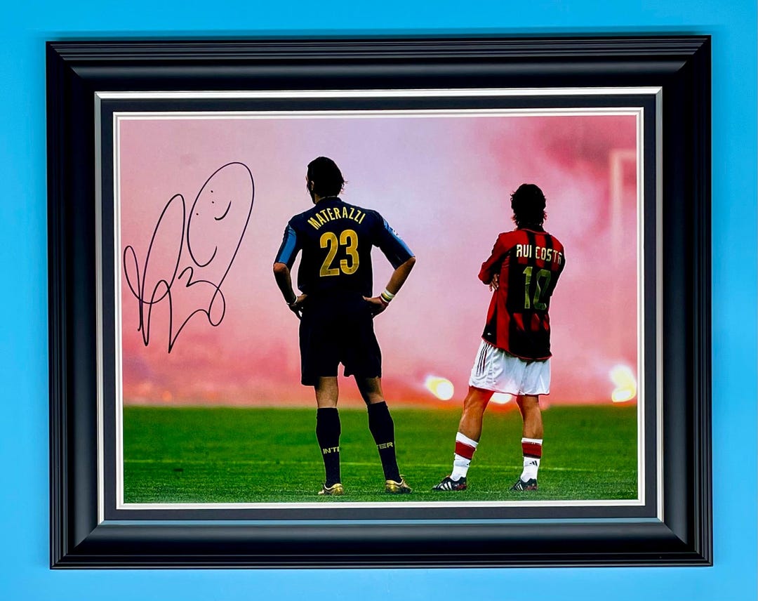 Marco Materazzi Signed Photo in Luxury Handmade Wooden Frame & AFTAL ...