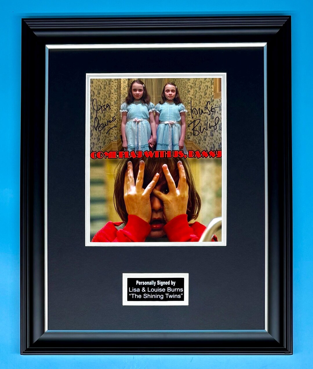 Lisa & Louise Burns Signed Photo in Luxury Handmade Wooden Frame With ...