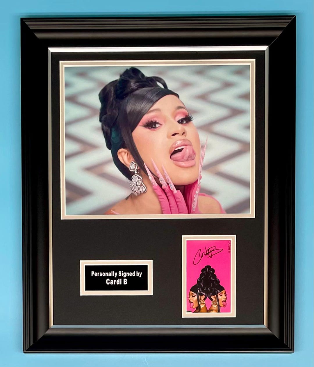 Cardi B Signed Photo in Luxury Handmade Wooden Frame & AFTAL Member ...