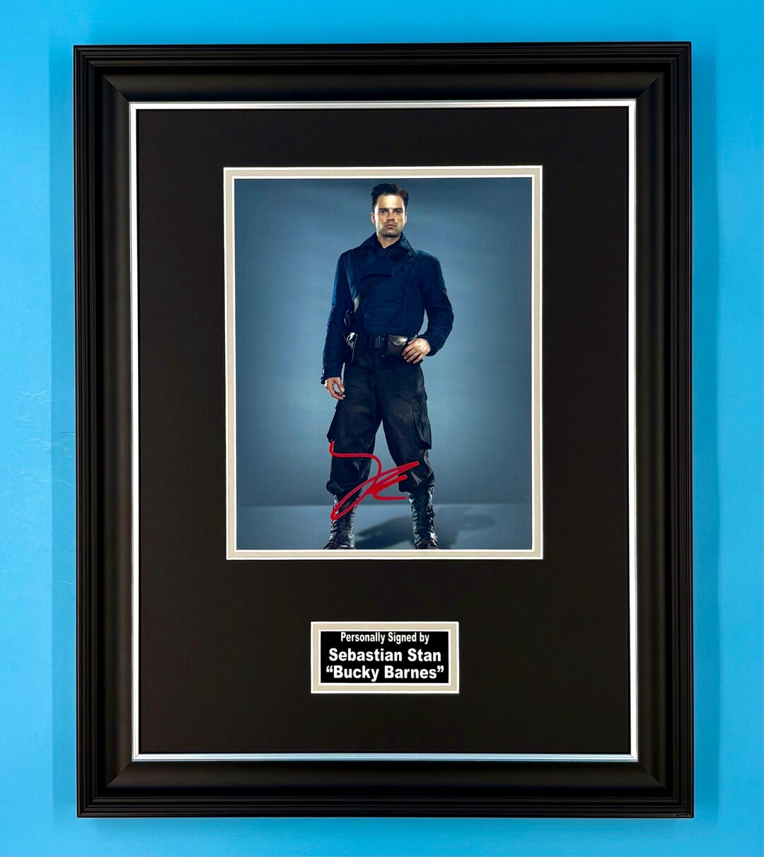 Sebastian Stan Signed Photo in Luxury Handmade Wooden Frame & COA ...