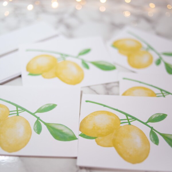 Lemon Watercolour Stationary - Etsy