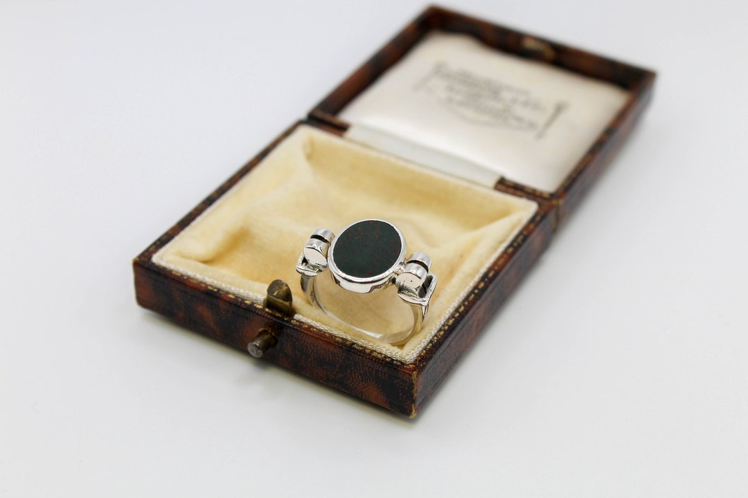 Antique Bloodstone Signet Ring, 1900s Art Deco Panel Ring - Etsy