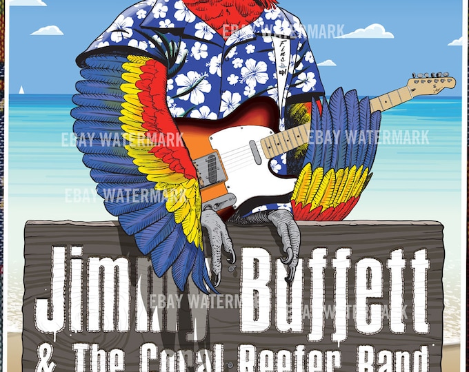 Jimmy Buffett 2022 Full Tour Poster Jefferson Wood Parrot Head Rare - Etsy