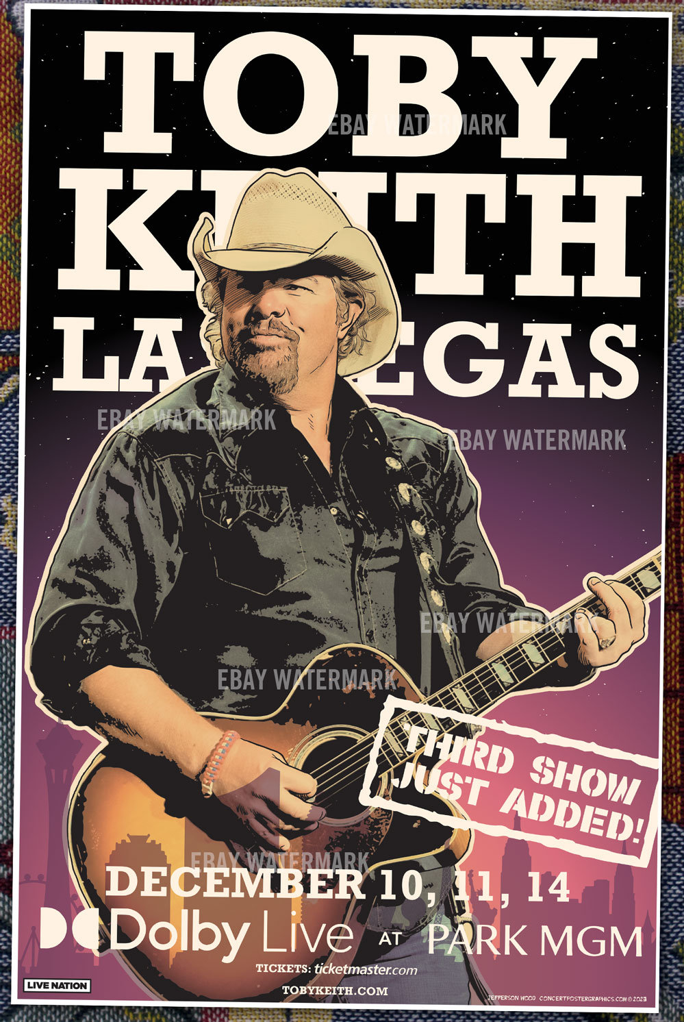 Toby Keith Final Show 2023 Las Vegas Poster Rare - Etsy