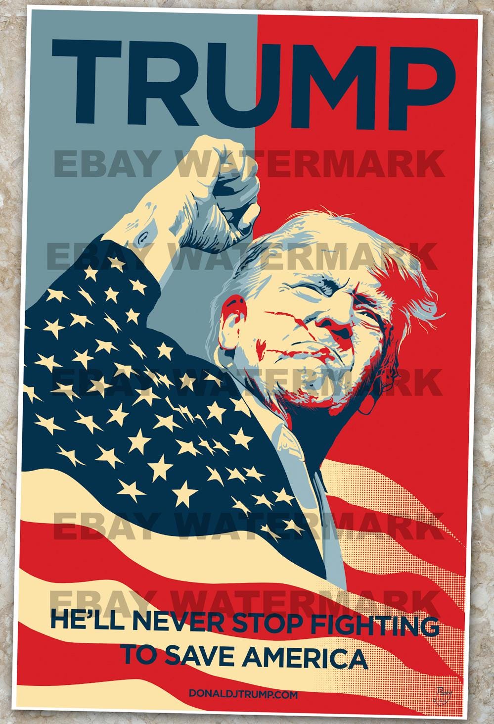 Donald Trump Never Stop Fighting 2024 Official Campaign Poster 11x17 ...