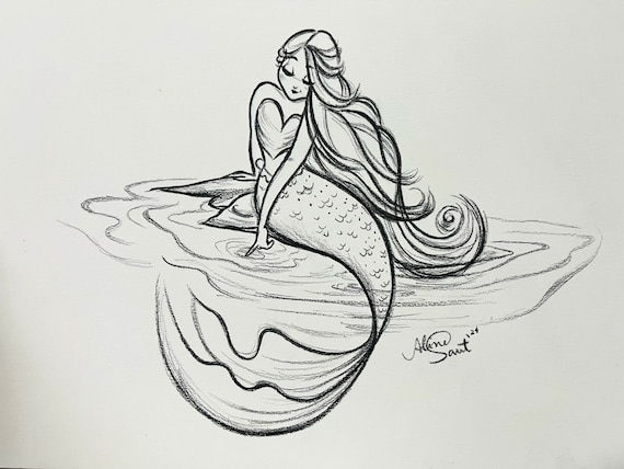 Mermaid Sketches Drawings How To Draw Ariel (the Little Mermaid) B+C
