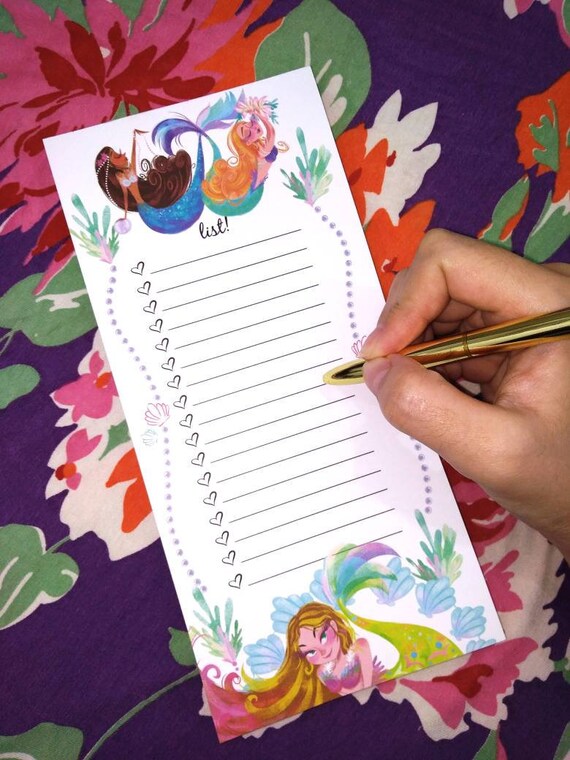 Mermaid Notepad List | Etsy