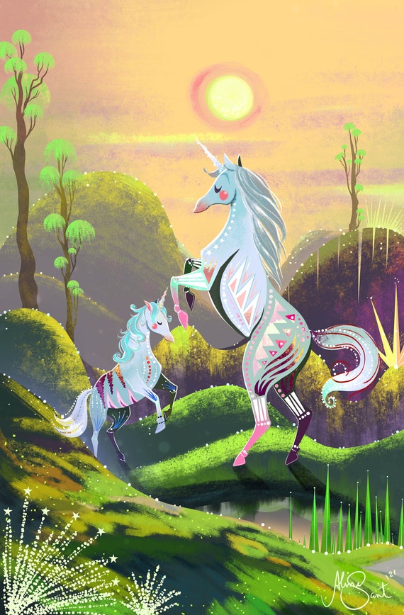 Unicorn Paradise Print - Etsy