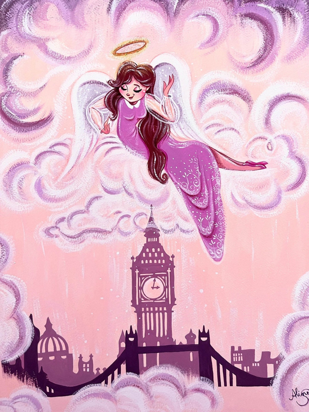 The Protection Angel Print - Etsy