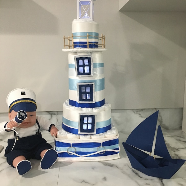 Nautical Diaper Cake - Etsy