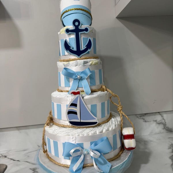 Nautical Diaper Cake - Etsy