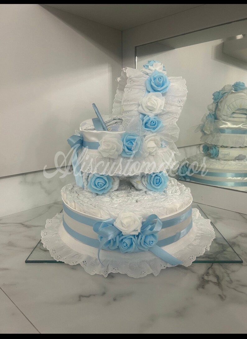 Floral Baby Stroller Diaper Cake/diaper Cake/baby Stroller - Etsy
