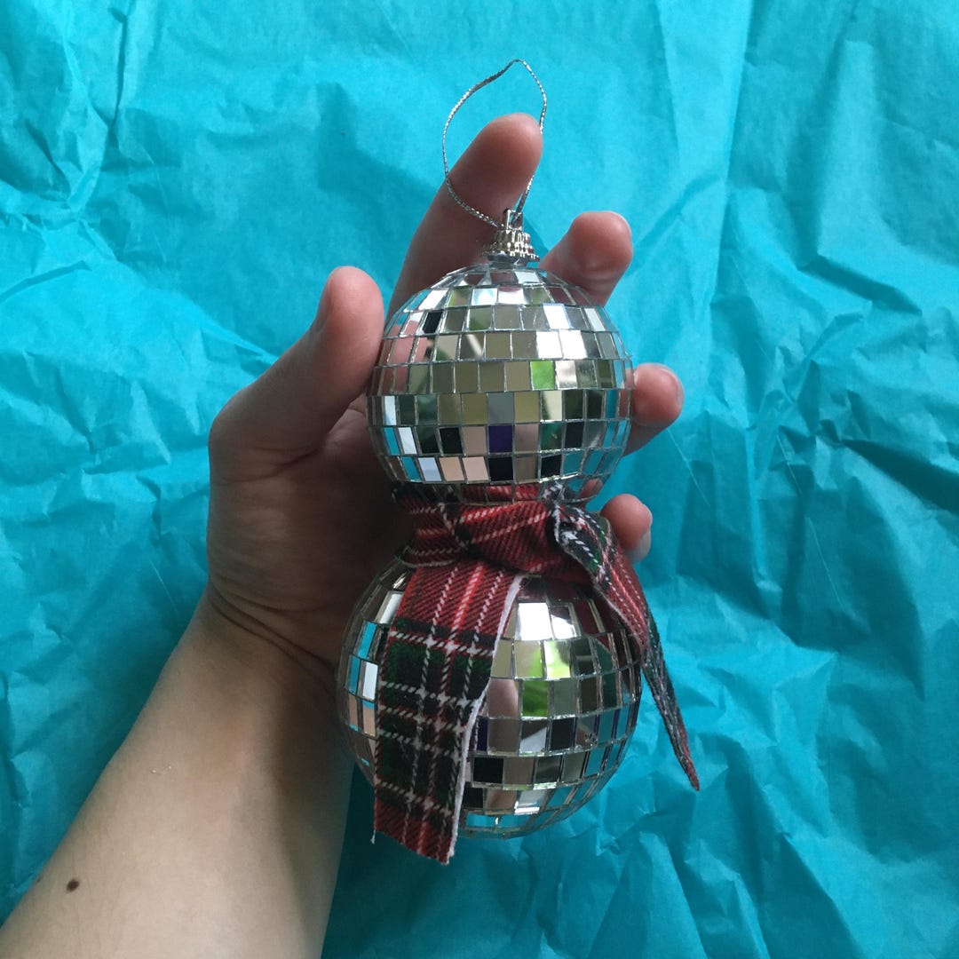Disco Ball Snowman Christmas Ornament - Retro Winter Decor - Etsy