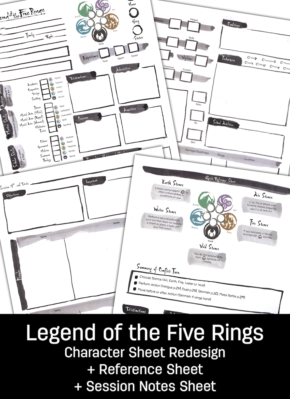 Legend Of The Five Rings Character Sheet Pdf Form Fillable - Printable ...