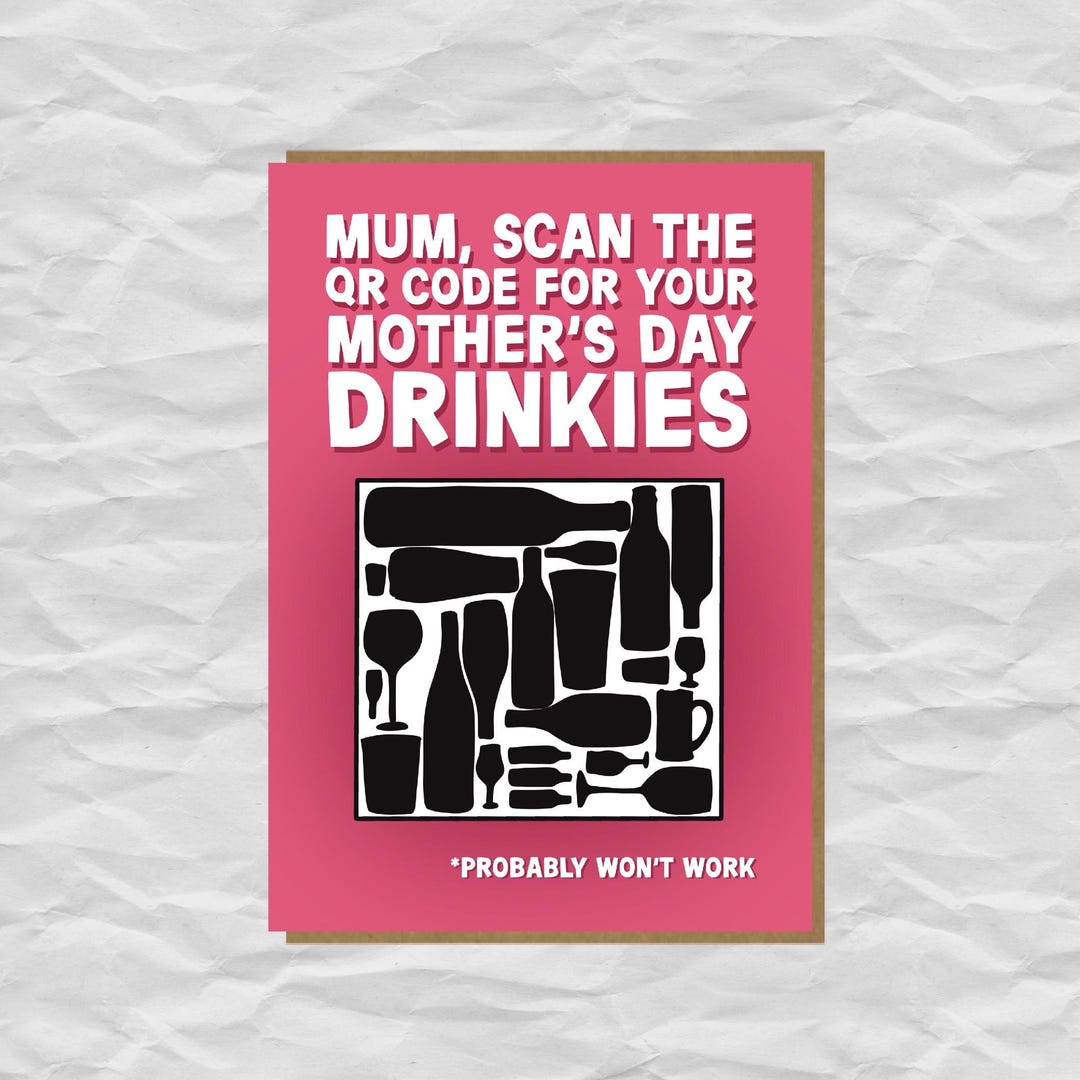 Mums QR Code | Funny Mother's Day Card | Mum Card | Card for Her | From ...