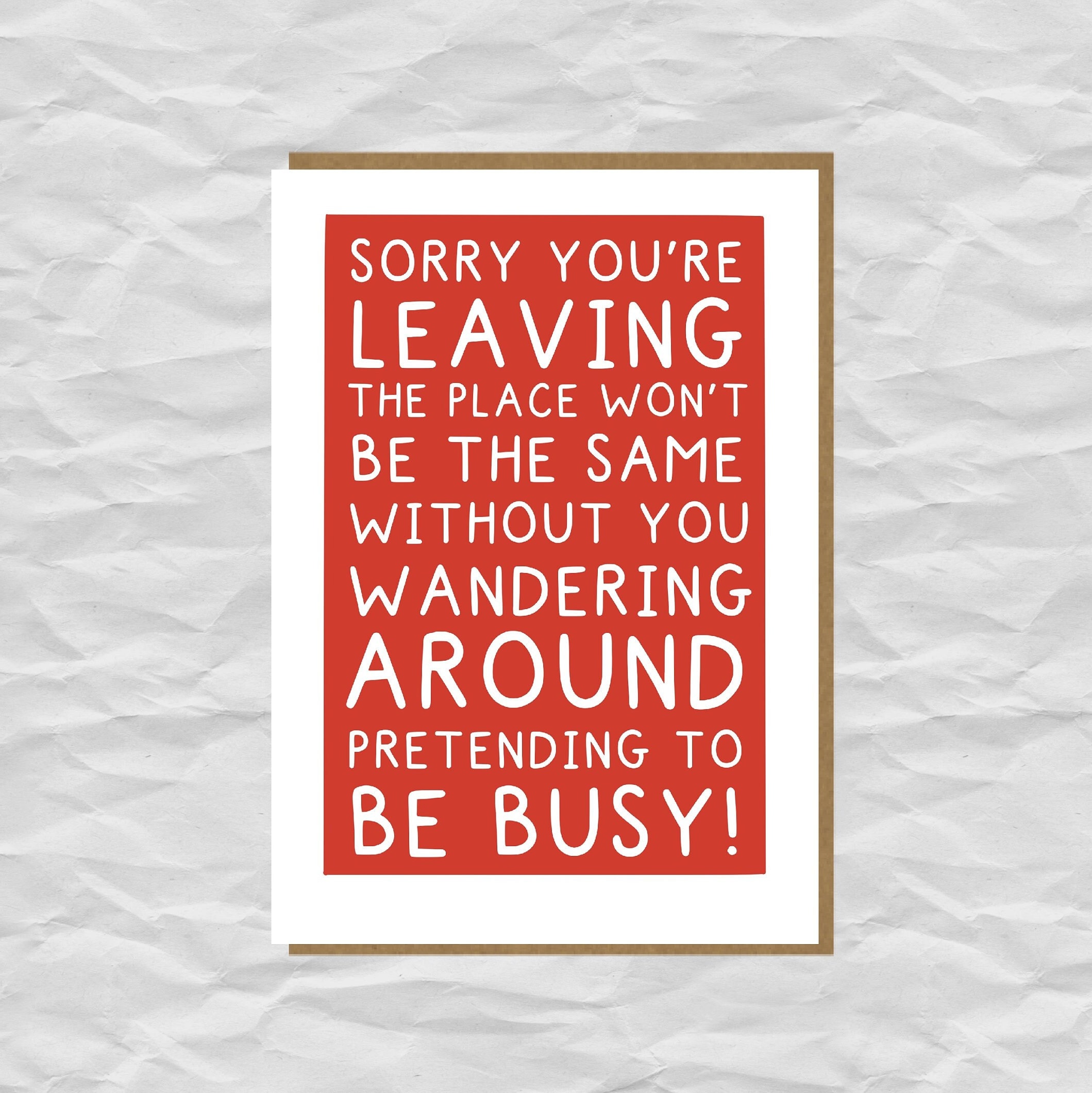Leaving Card Sorry You're Leaving Goodbye Leaving - Etsy UK