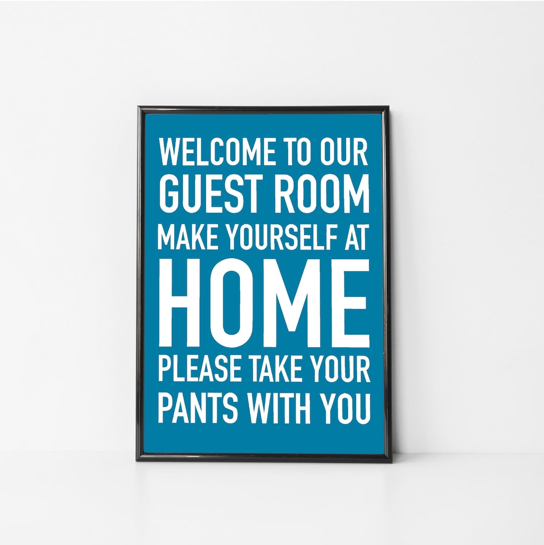 Funny Guest Room Print: "take Your Pants" Art, Vibrant Home Decor - Etsy