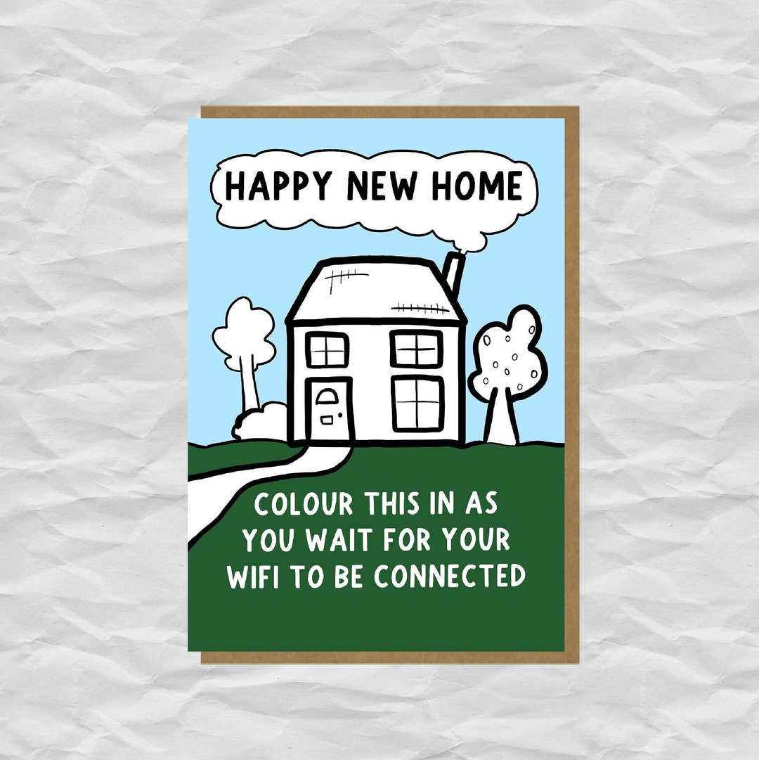 New Home Card | WIFI Card | Moving House Card | Grown up Card | Moving ...