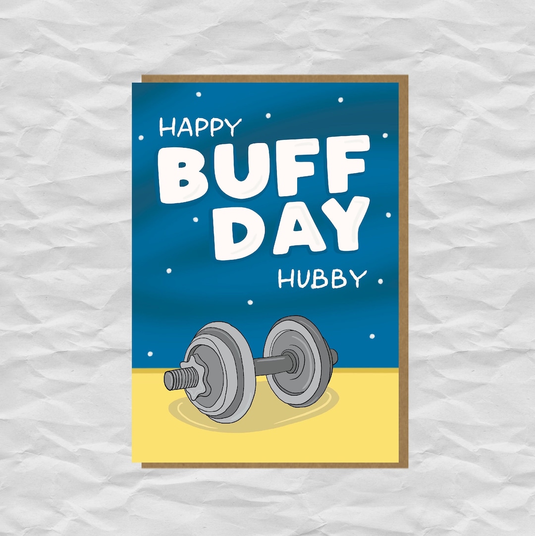 Funny Husband Birthday Card: Gym Theme, 'buff Day Hubby' - Etsy UK
