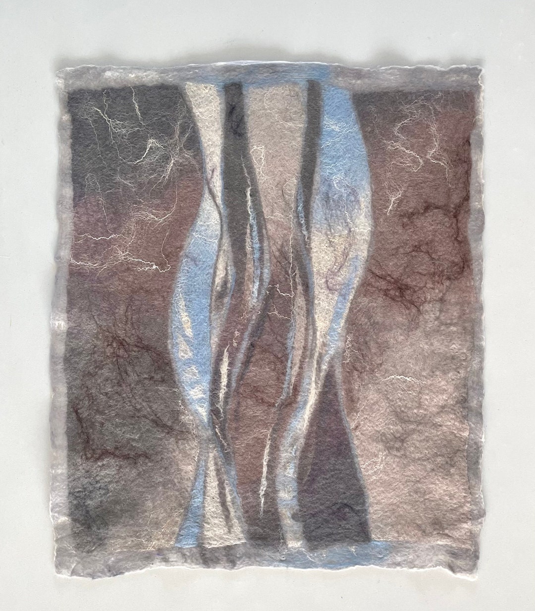 Abstract Felted Wall Art Wet Felted Merino Wool Painting Unique Fiber ...