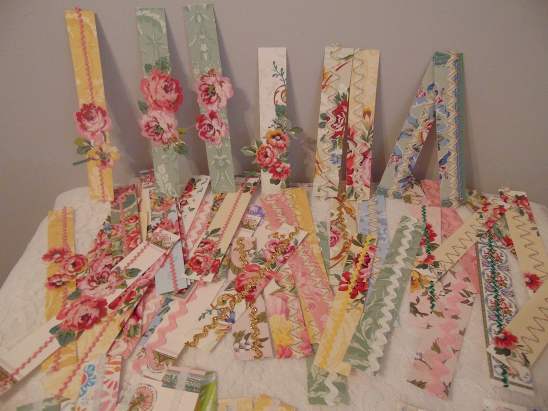 Stitched Paper Strips Paper Embellishments Collage Strips Paper ...