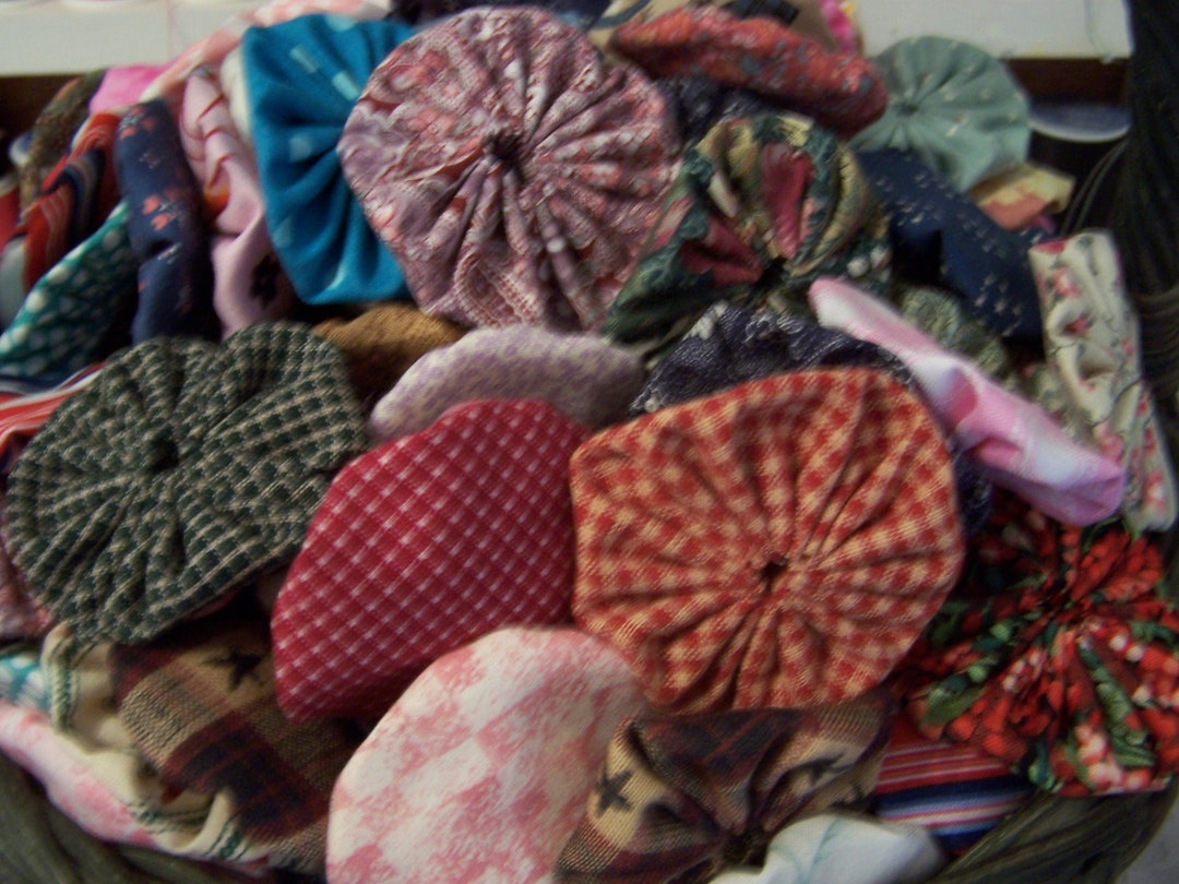 Handmade Cotton Fabric Yo Yos - 2 Inch Craft Embellishments - Etsy