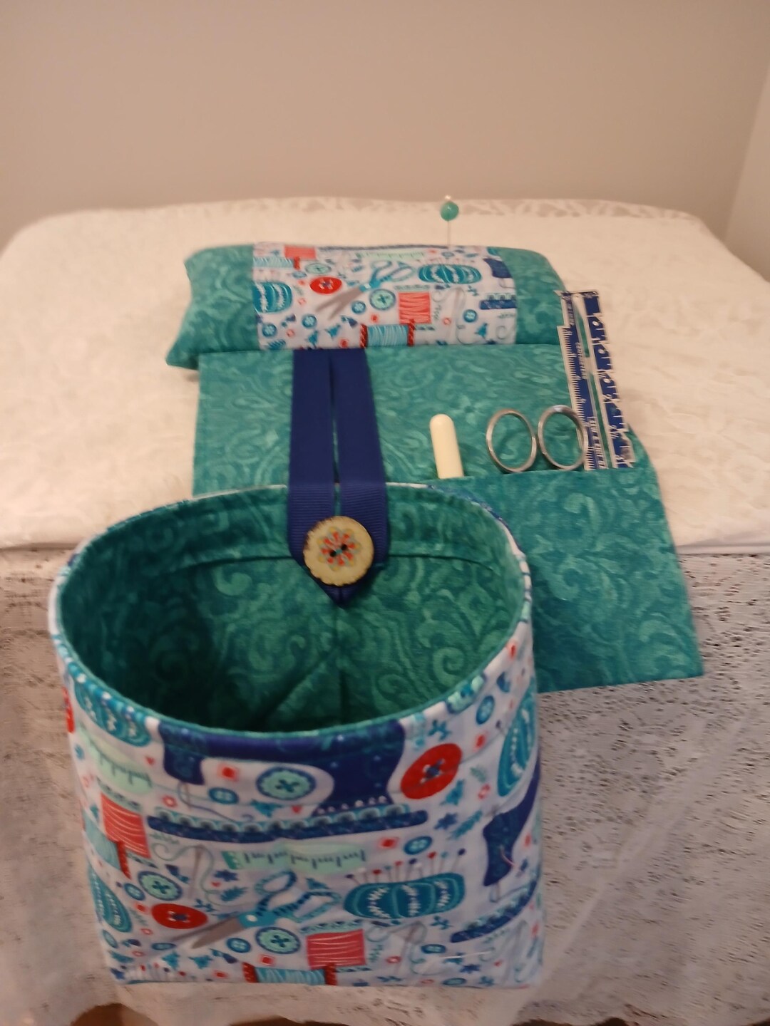 Scrap Bag Pincushion Organizer - Thread Catcher - Pincushion Organizer ...