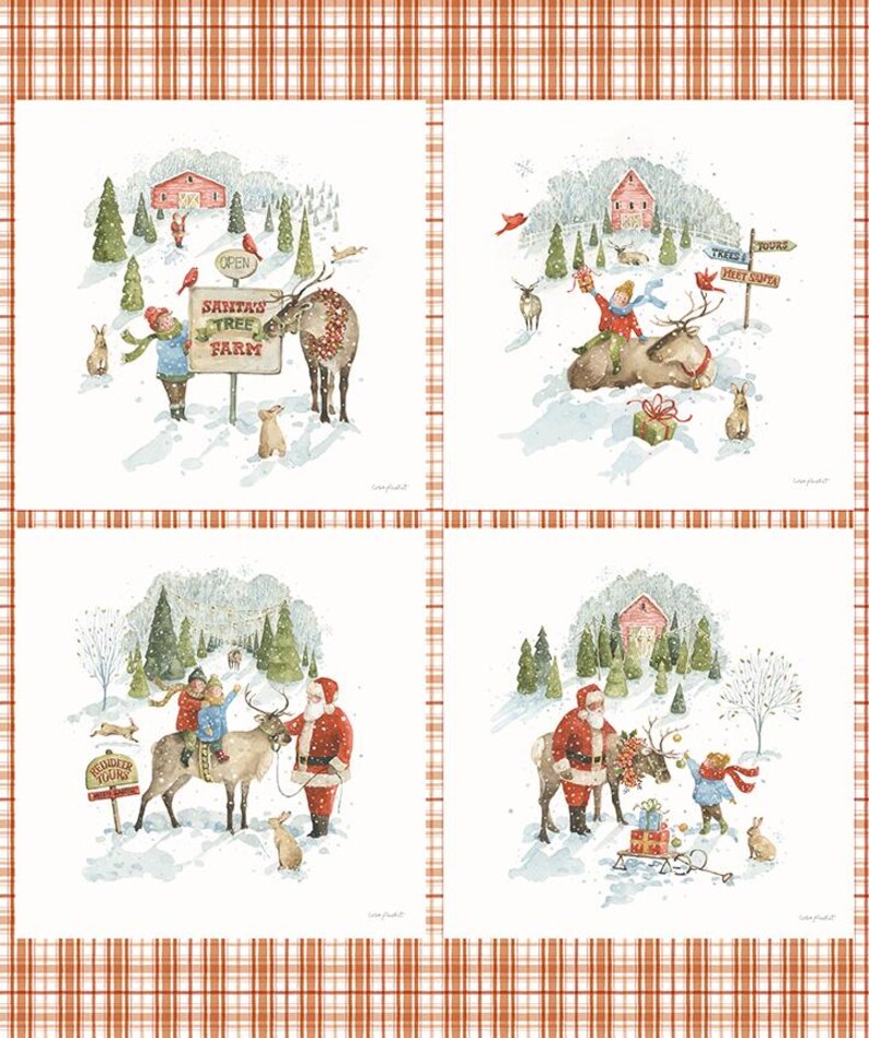 Santa's Tree Farm 1-yard Bundle Snowy Colorway ~ 5 1 Yard Cuts ...