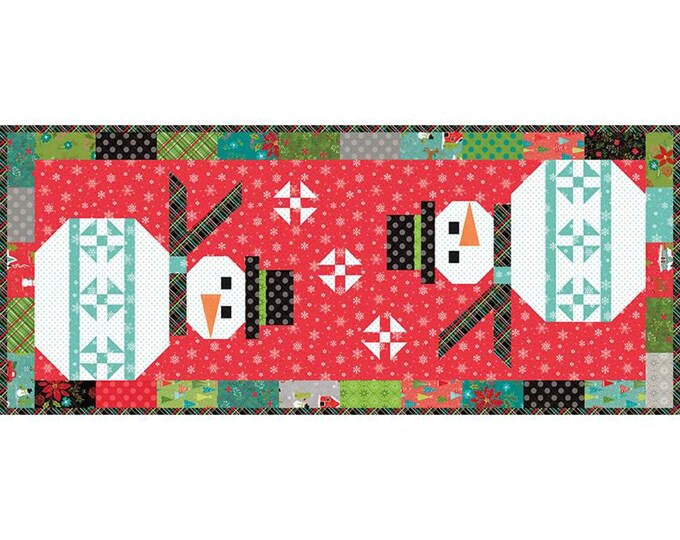 Snowman Table Runner Kit by Riley Blake Includes 5" Snowed in Charm ...