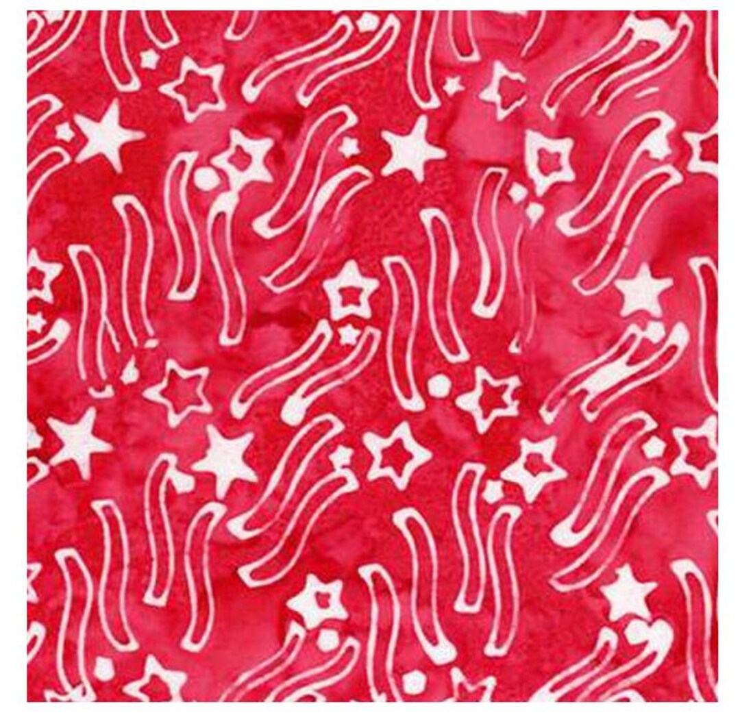 Let Freedom Reign Soft Red Expressions Batiks Yardage ~ 100% Cotton - Etsy