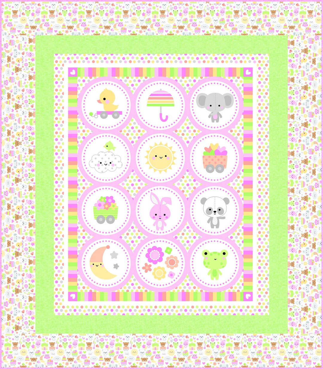 The Bundle of Joy Panel Quilt Boxed Kit Includes Pattern and Fabric for ...