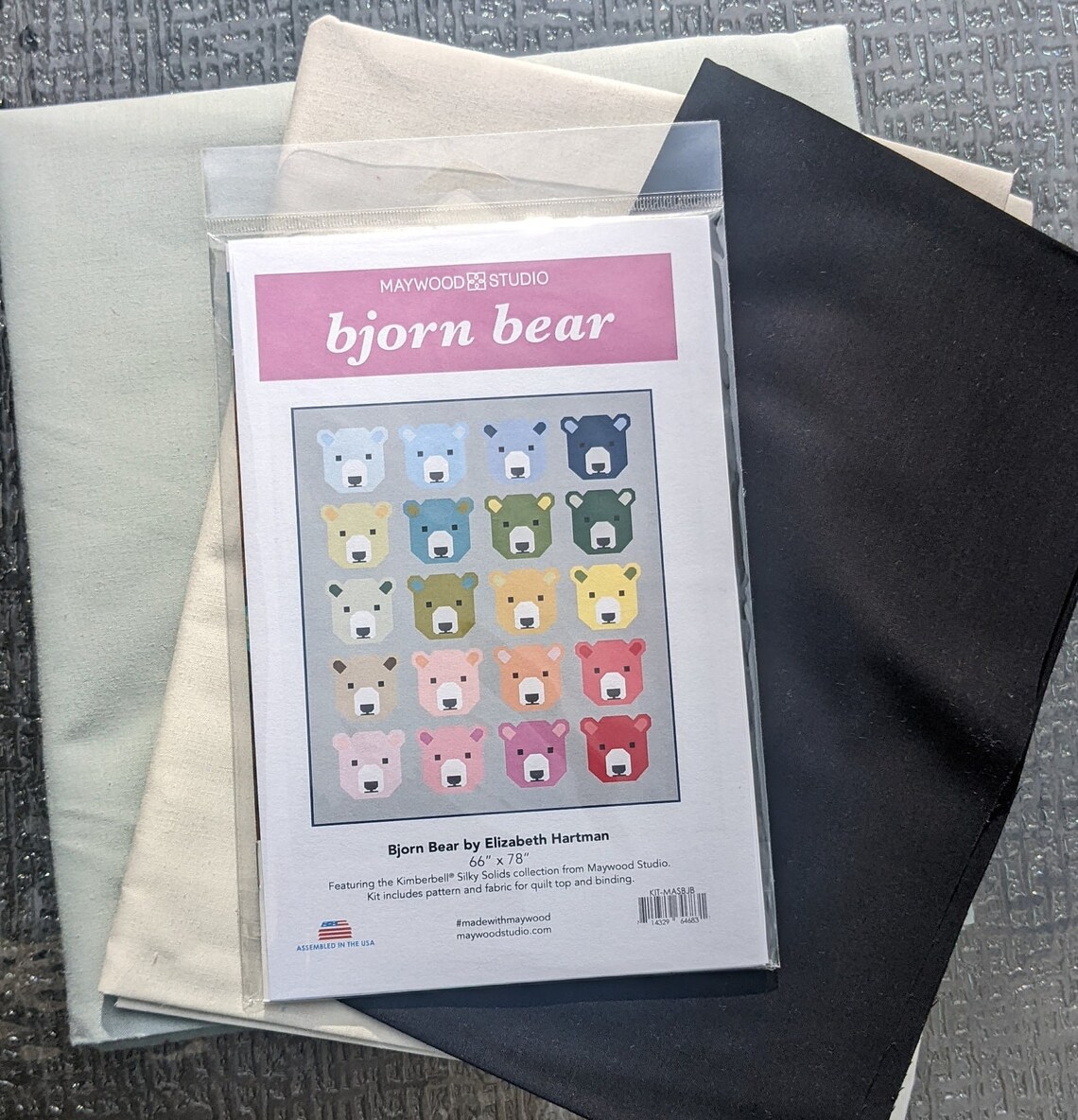 Bjorn Bear Quilt Kit Featuring Kimberbell Solids 100% - Etsy
