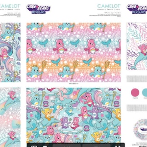 Care Bears Mer Bears Collection by Camelot ~ 5 Fat Quarter Bundle ~ 100 ...