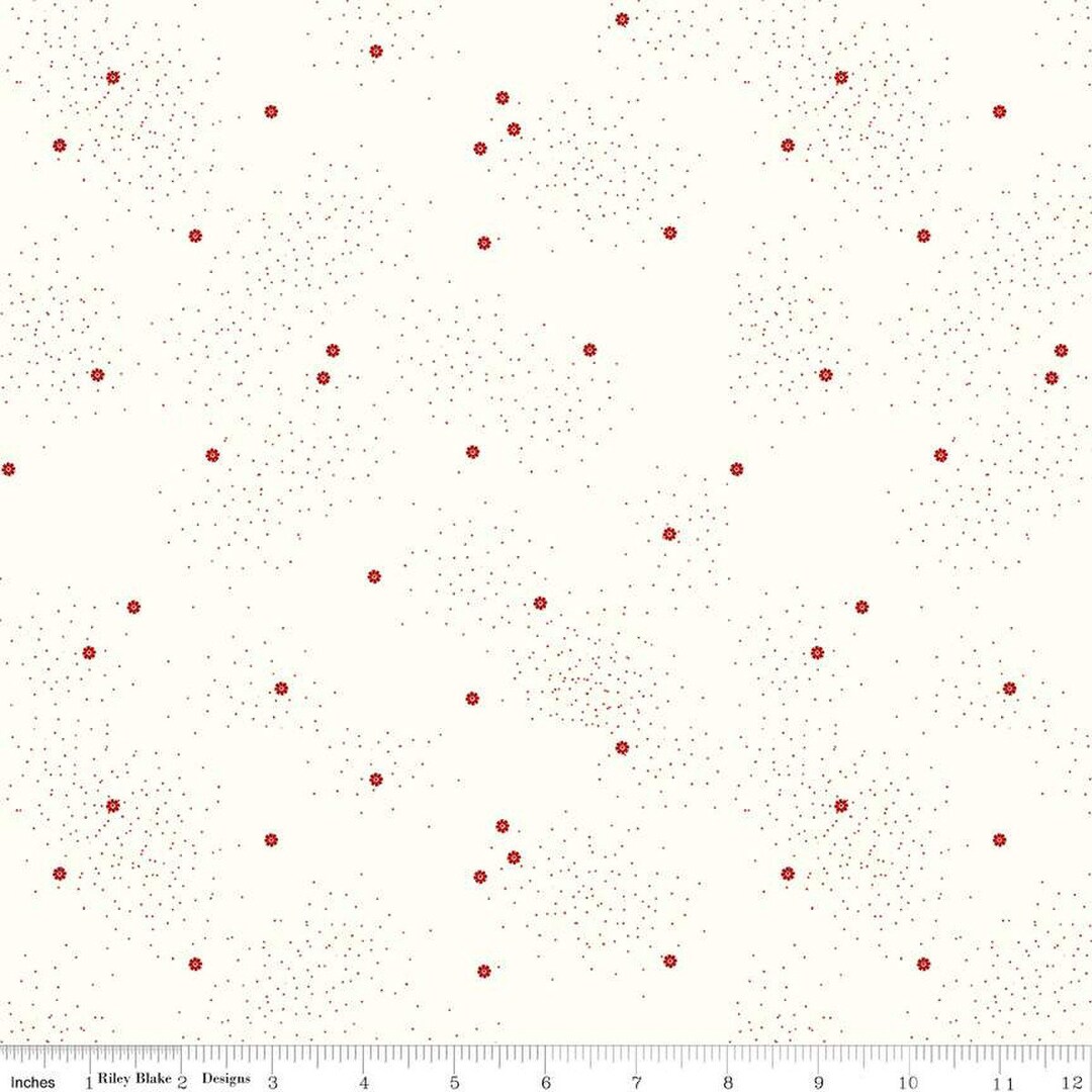 Dainty Daisy on Cloud Barn Red by Beverly Mccullough ~ 100% Cotton - Etsy