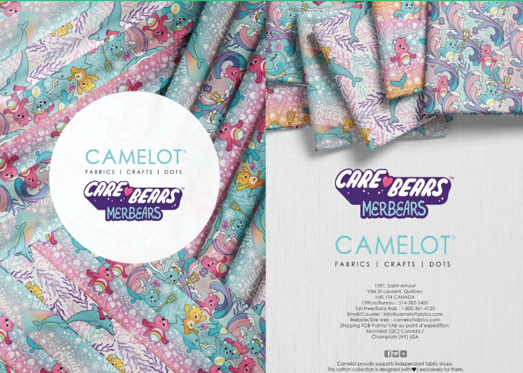 Care Bears Mer Bears Collection by Camelot ~ 5 Fat Quarter Bundle ~ 100 ...