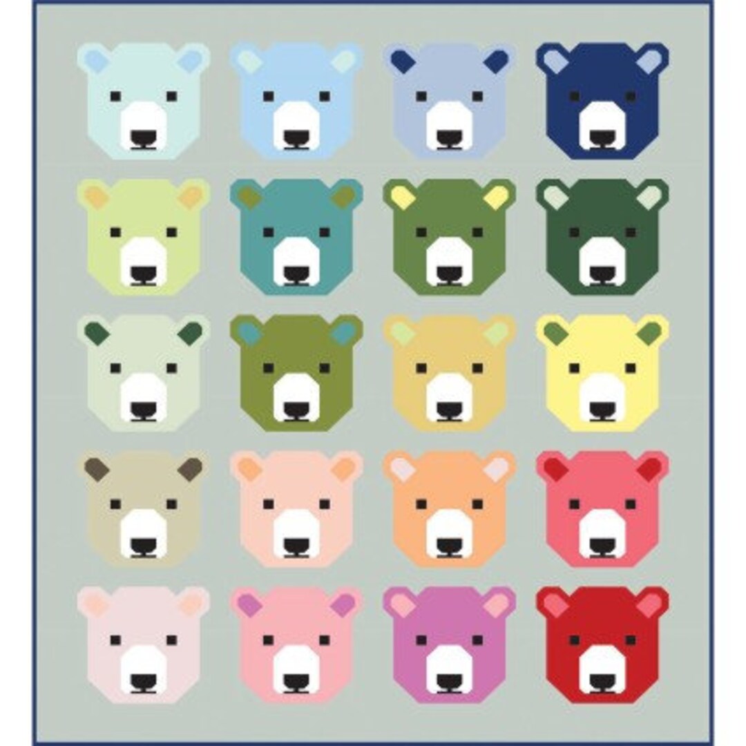 Bjorn Bear Quilt Kit ~ Featuring Kimberbell Solids ~ 100% Cotton ...