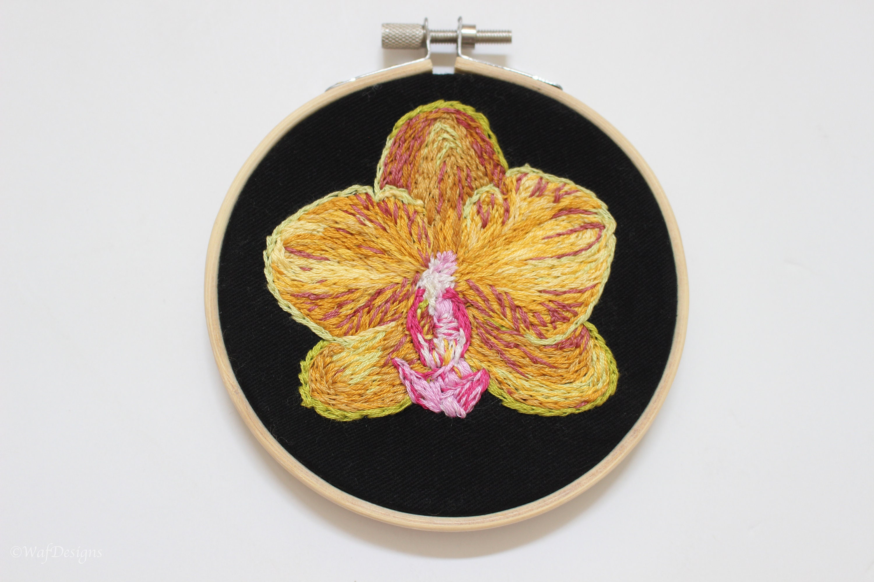 Set of Three Hand Embroidered Multi-color Orchids Wall Art - Etsy