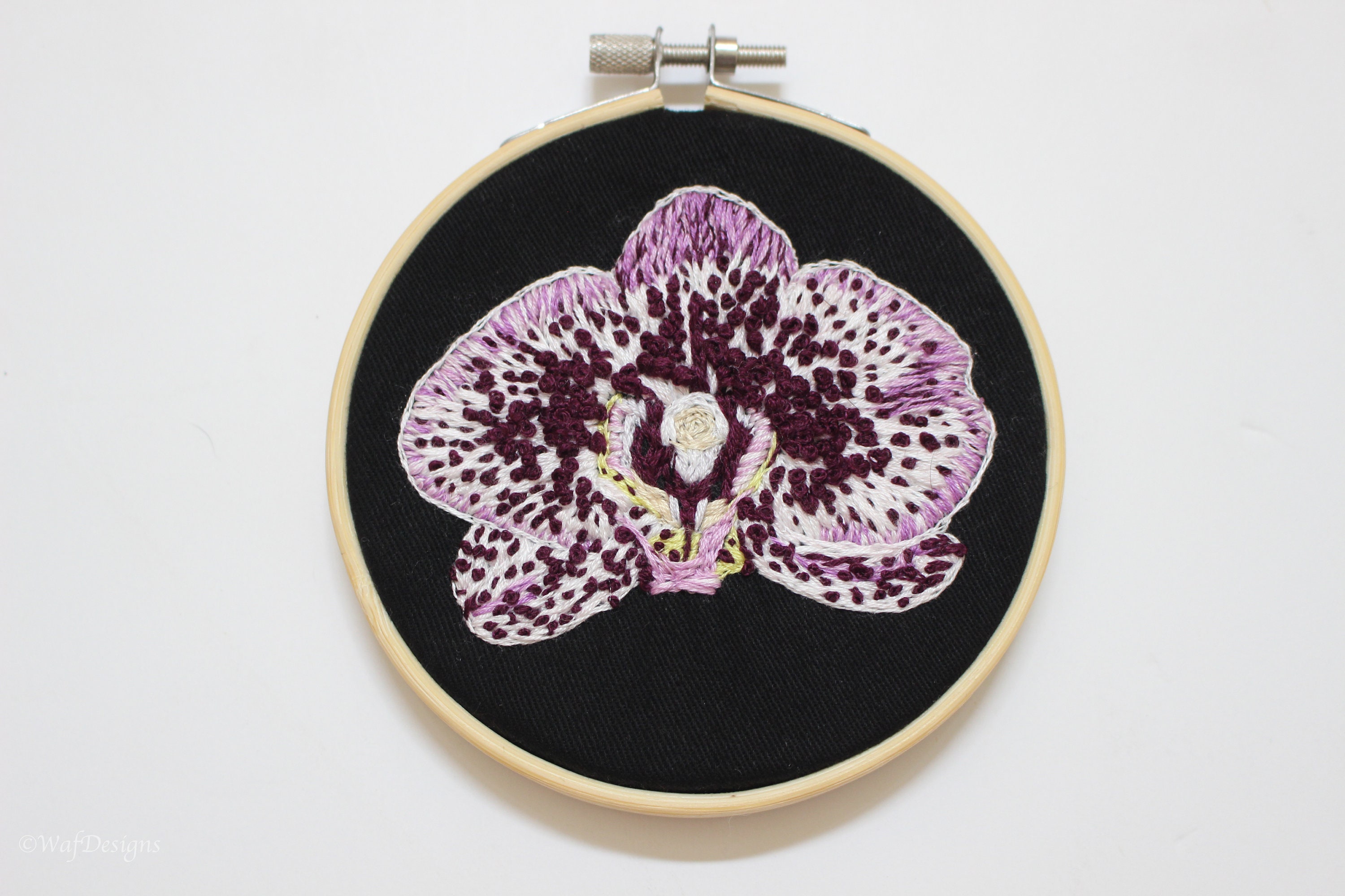 Set of Three Hand Embroidered Multi-color Orchids Wall Art - Etsy