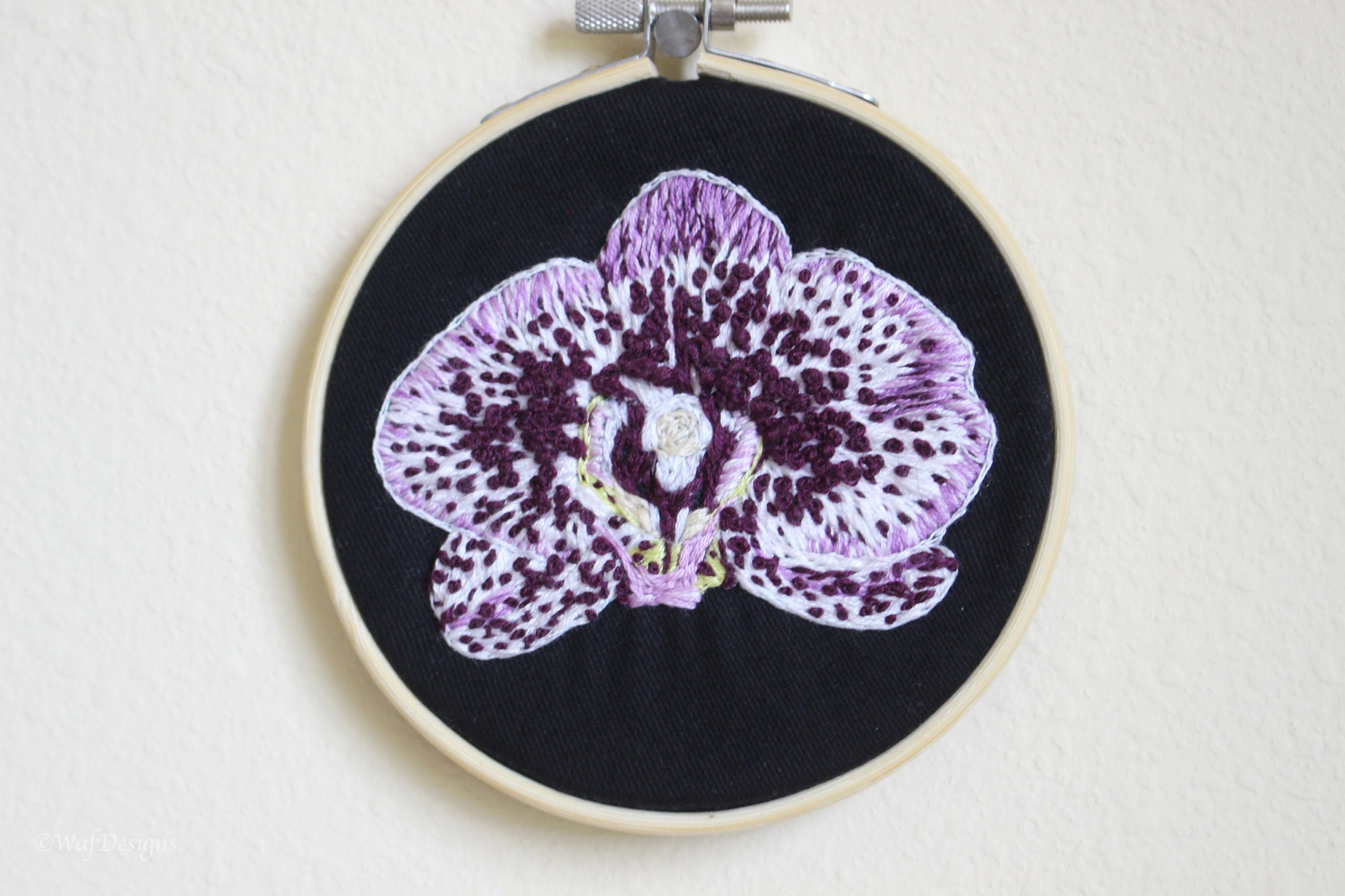 Set of Three Hand Embroidered Multi-color Orchids Wall Art - Etsy