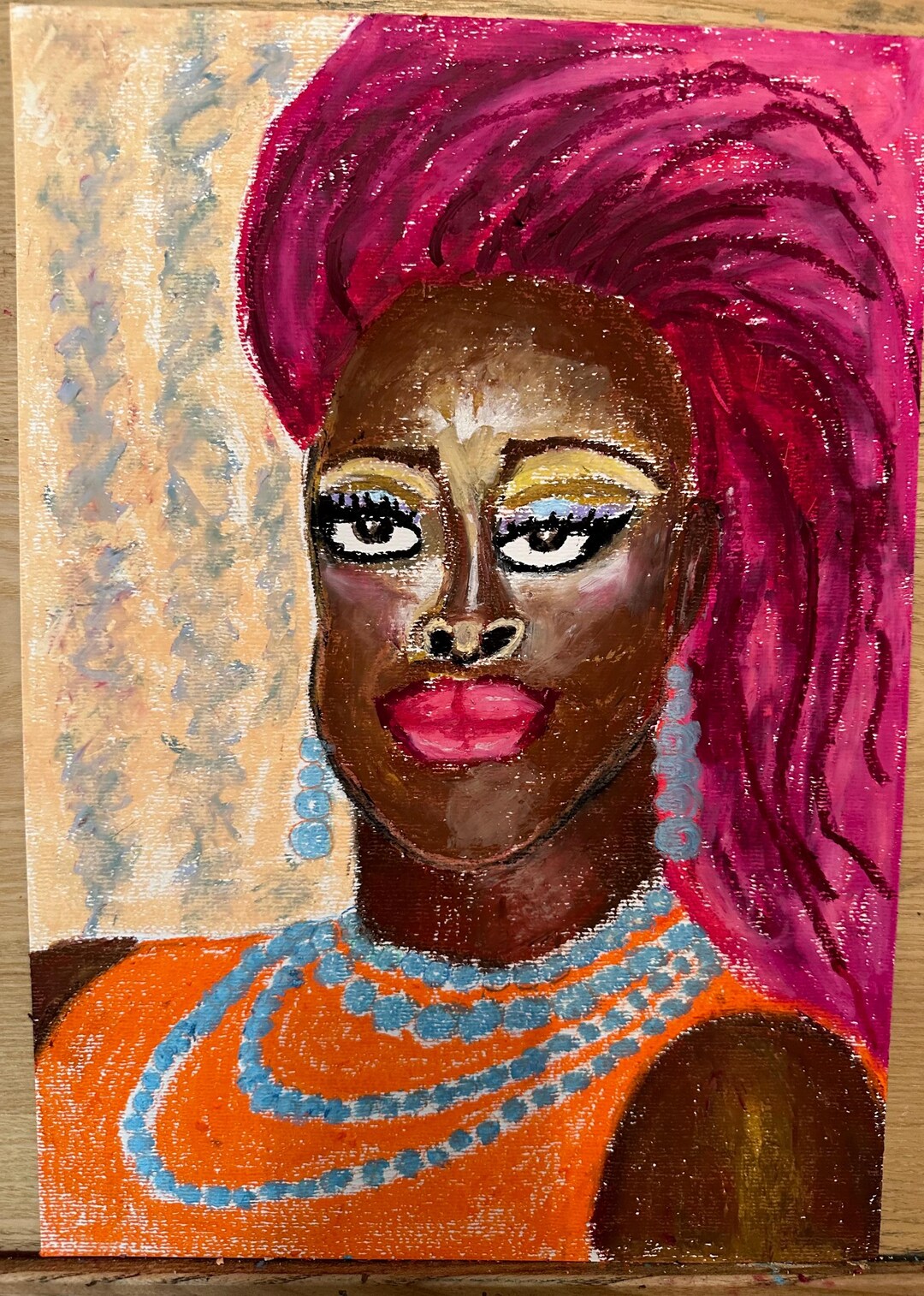 Bob the Drag Queen - Original Oil Pastel Painting - 27cm X 41cm - Etsy UK