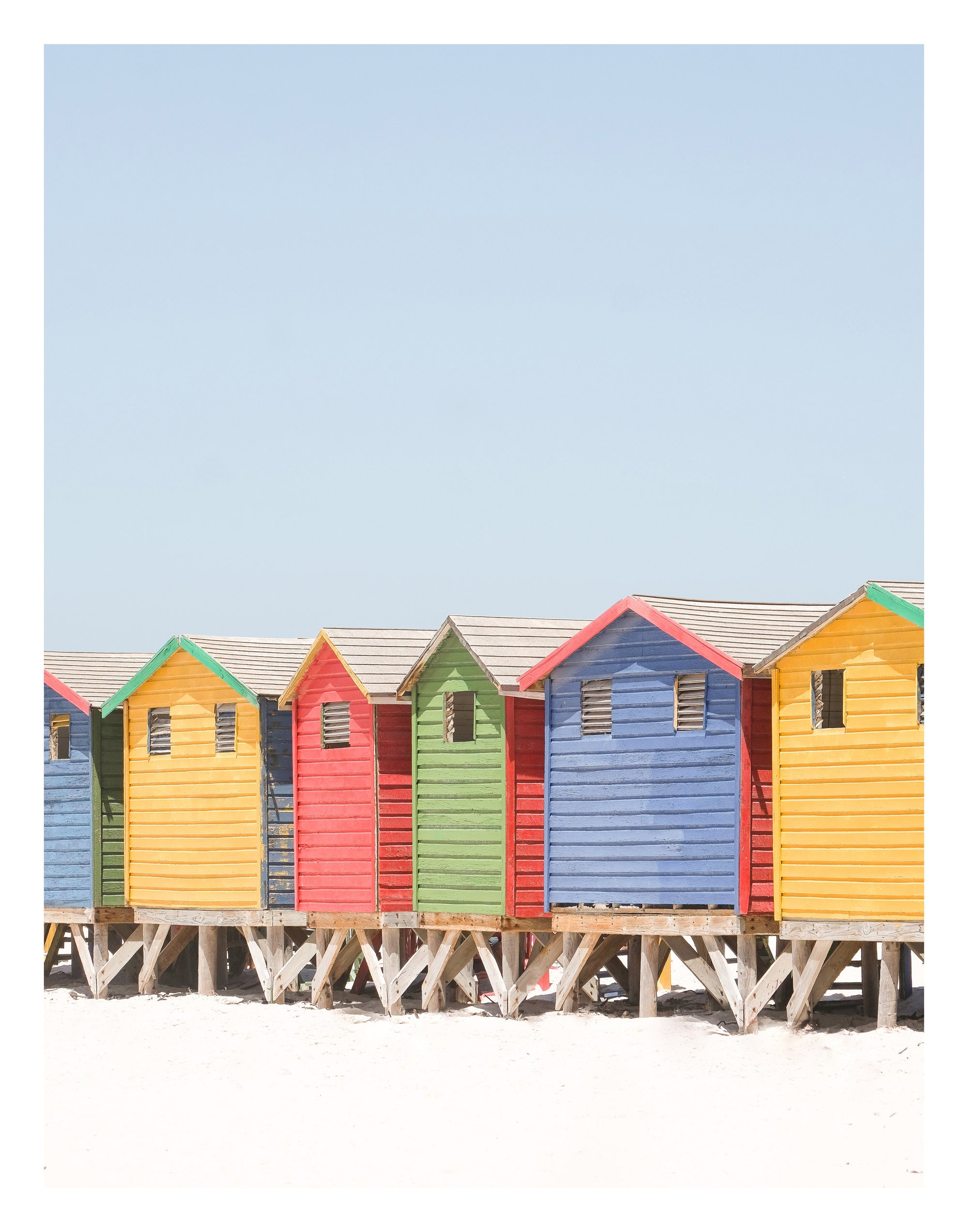 Beach Photo Colorful Huts | Beach Photo Wall Art | Beach Wall Decor ...